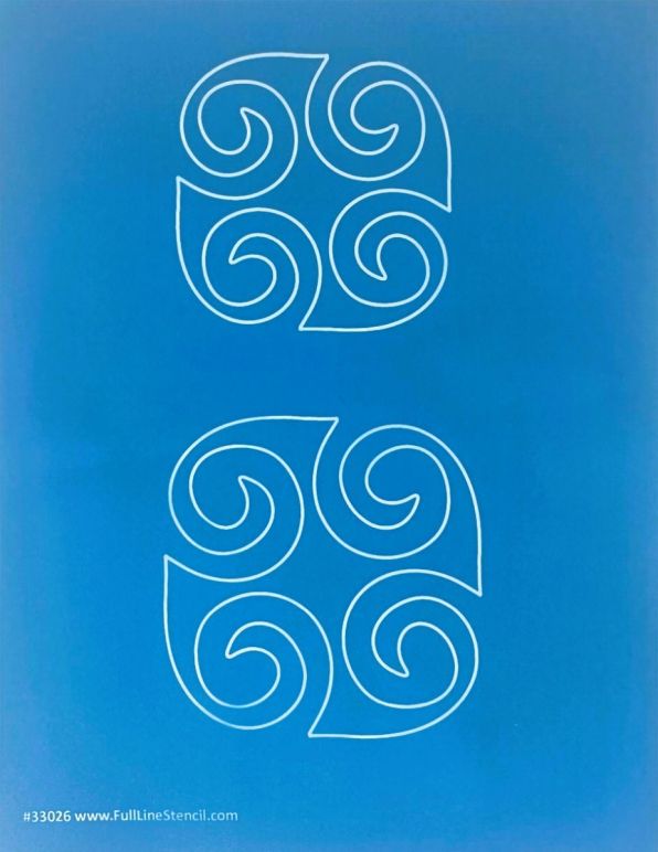 33026 CURLY SQUARE – Hancy Creations/Full Line Stencil Store