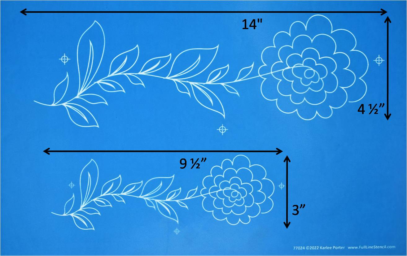 Full Line Stencil #77024 Flowy Flower – Full Line Stencil Store