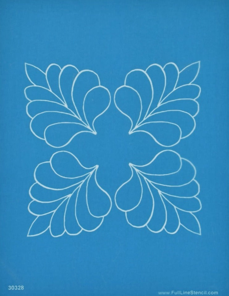 30328 Four Corner Feather – Hancy Creations/Full Line Stencil Store