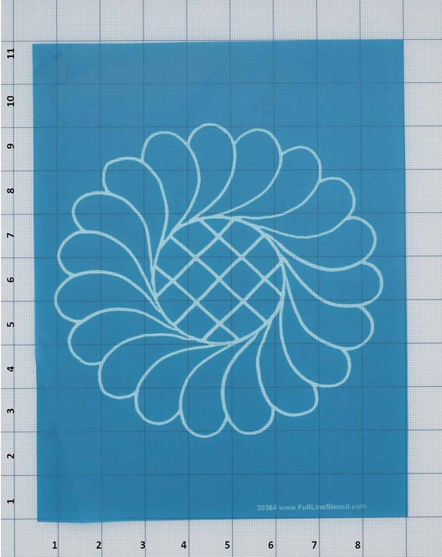 30364 Feather Wreath with Grid – Full Line Stencil Store