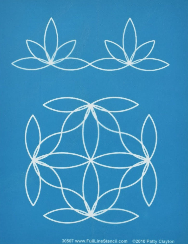 30507 Lotus 4x with Border – Full Line Stencil Store